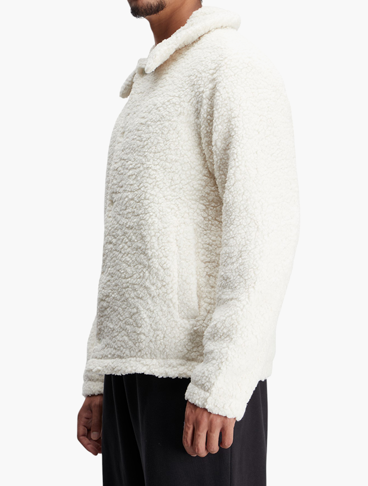 MyRunway | Shop Daily Finery White Fleece Jacket for Men from MyRunway ...