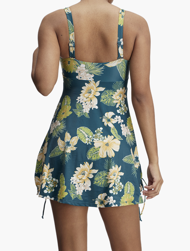 MyRunway | Shop MILADYS Green Floral Blac Protea Swim Dress for Women ...