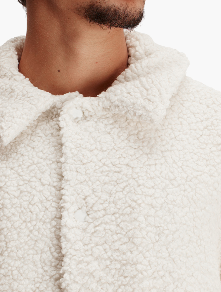 MyRunway | Shop Daily Finery White Fleece Jacket for Men from MyRunway ...