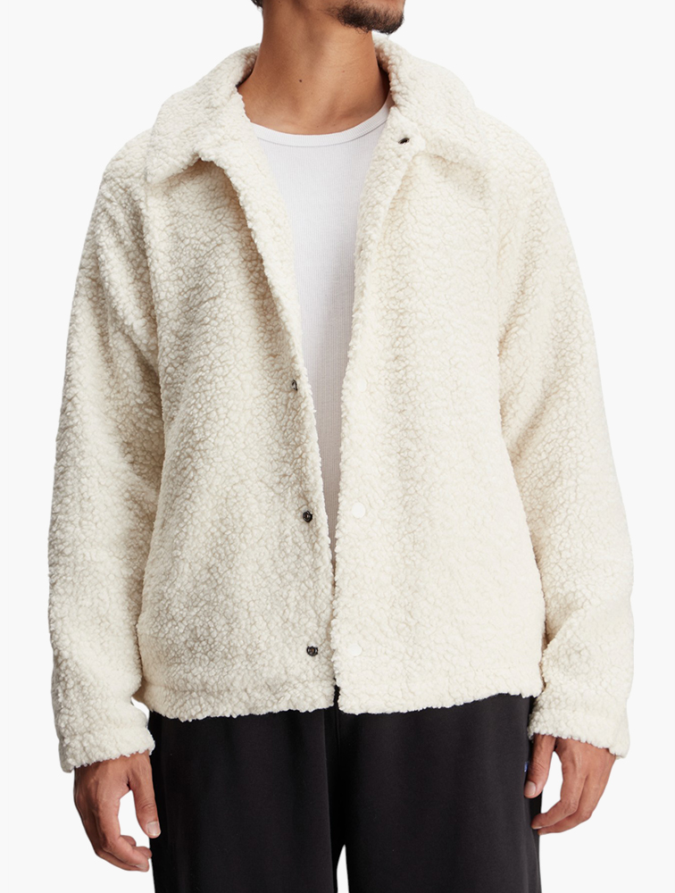MyRunway | Shop Daily Finery White Fleece Jacket for Men from MyRunway ...